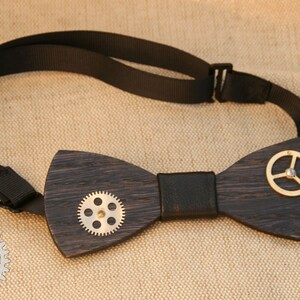 Clockwork Bow Tie Steampunk Accessory Wooden Handmade Bow - Etsy