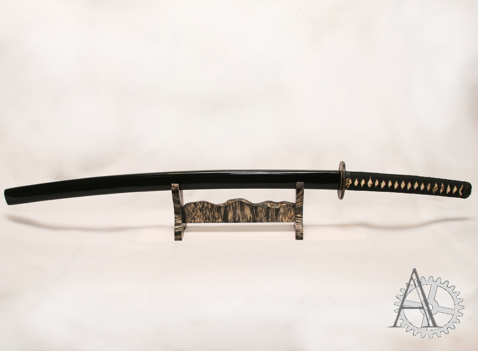 The Wooden Tanto Stand. the Black Toned Maple Burl Wood Mini | Etsy