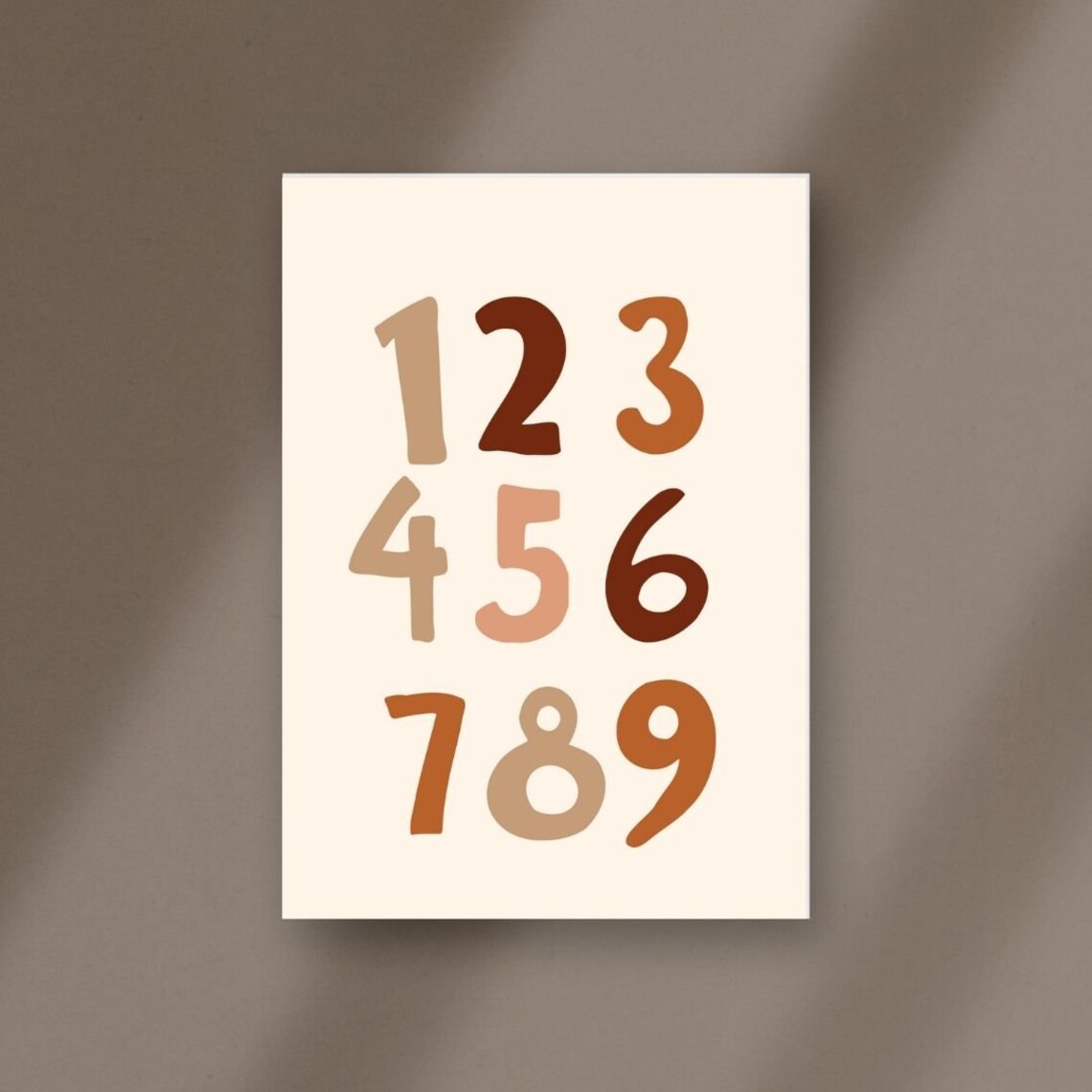 Numbers Poster Printable Wall Art for Kids / 123 Poster / Boho | Etsy