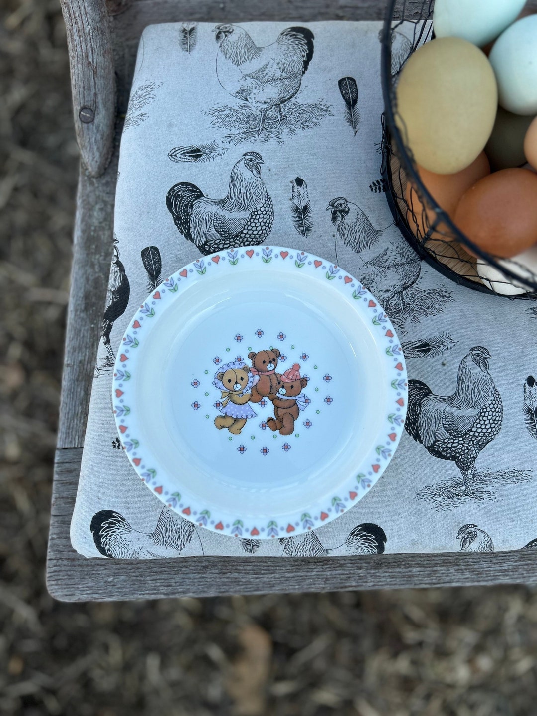 Vintage Sango Fine China Dancing Bears Baby Child Bowl Dish 3935 D ...