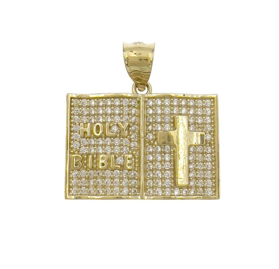 10k Gold Holy Bible Praying Book Pendant Charm 1 - Etsy