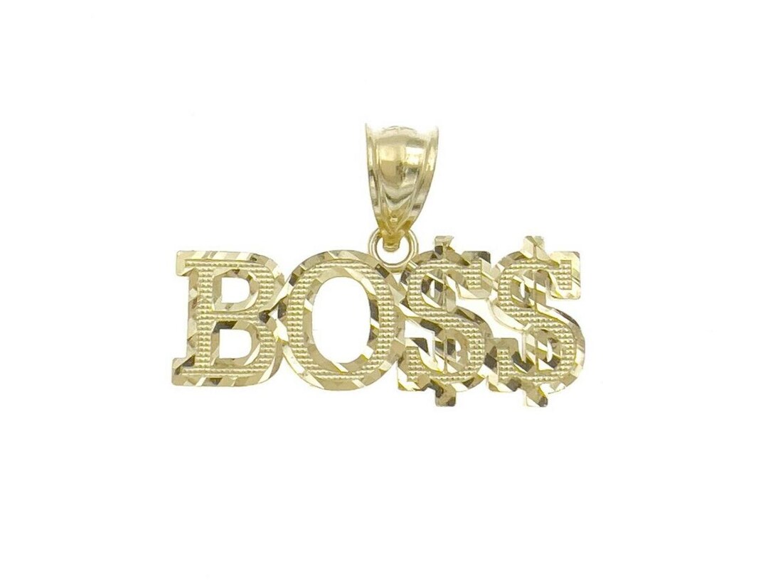10k Yellow Gold BOSS Pendant Dollar Sign - Etsy