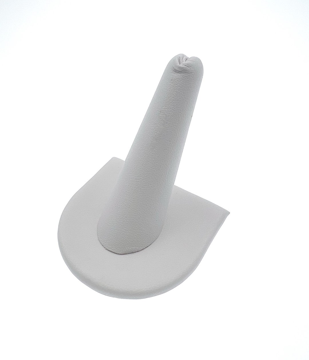 White Faux Leather Single Ring Jewelry Display Holder Showcase One ...