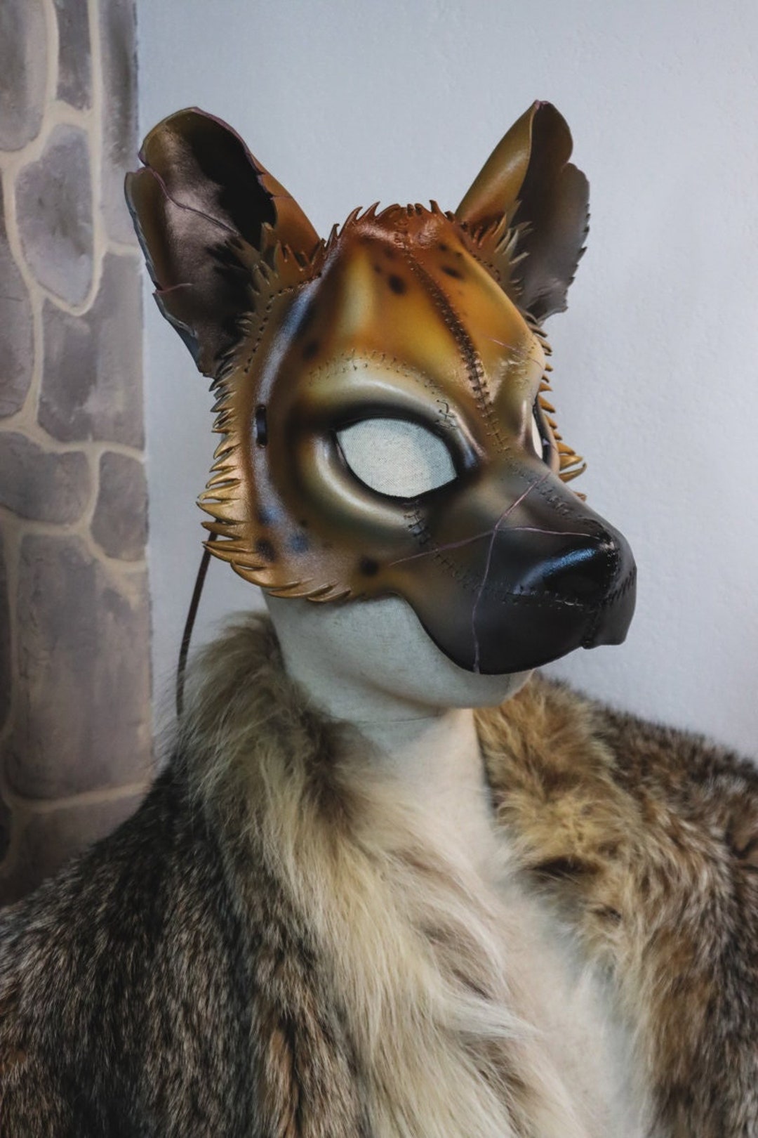 Spotted Hyena Leather Mask for Larp LARP Roleplay Cosplay Furry - Etsy UK