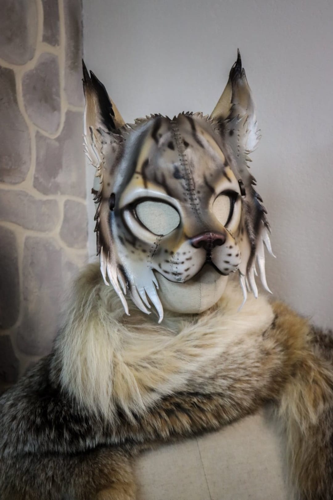 Lynx Leather Mask for Larp LARP Roleplay Cosplay Furry - Etsy