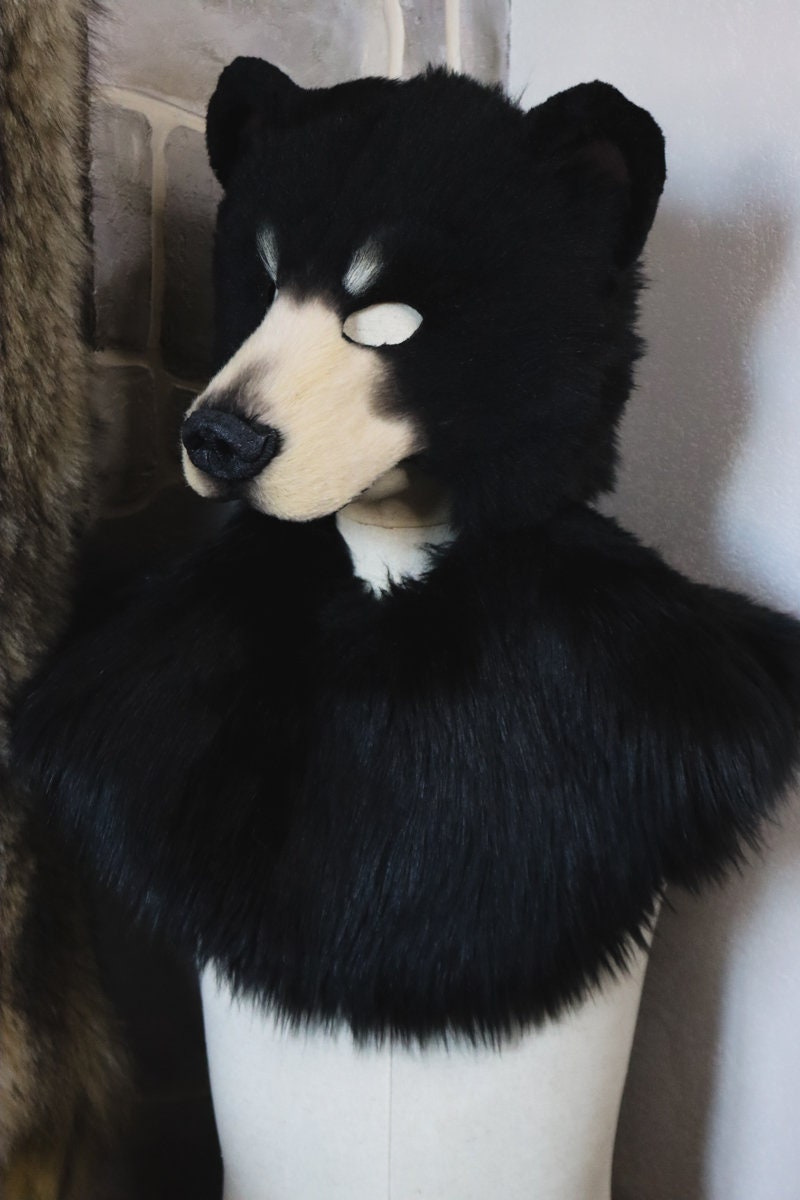 Black Bear Leather Mask for Larp LARP Roleplay Cosplay Furry Therian - Etsy