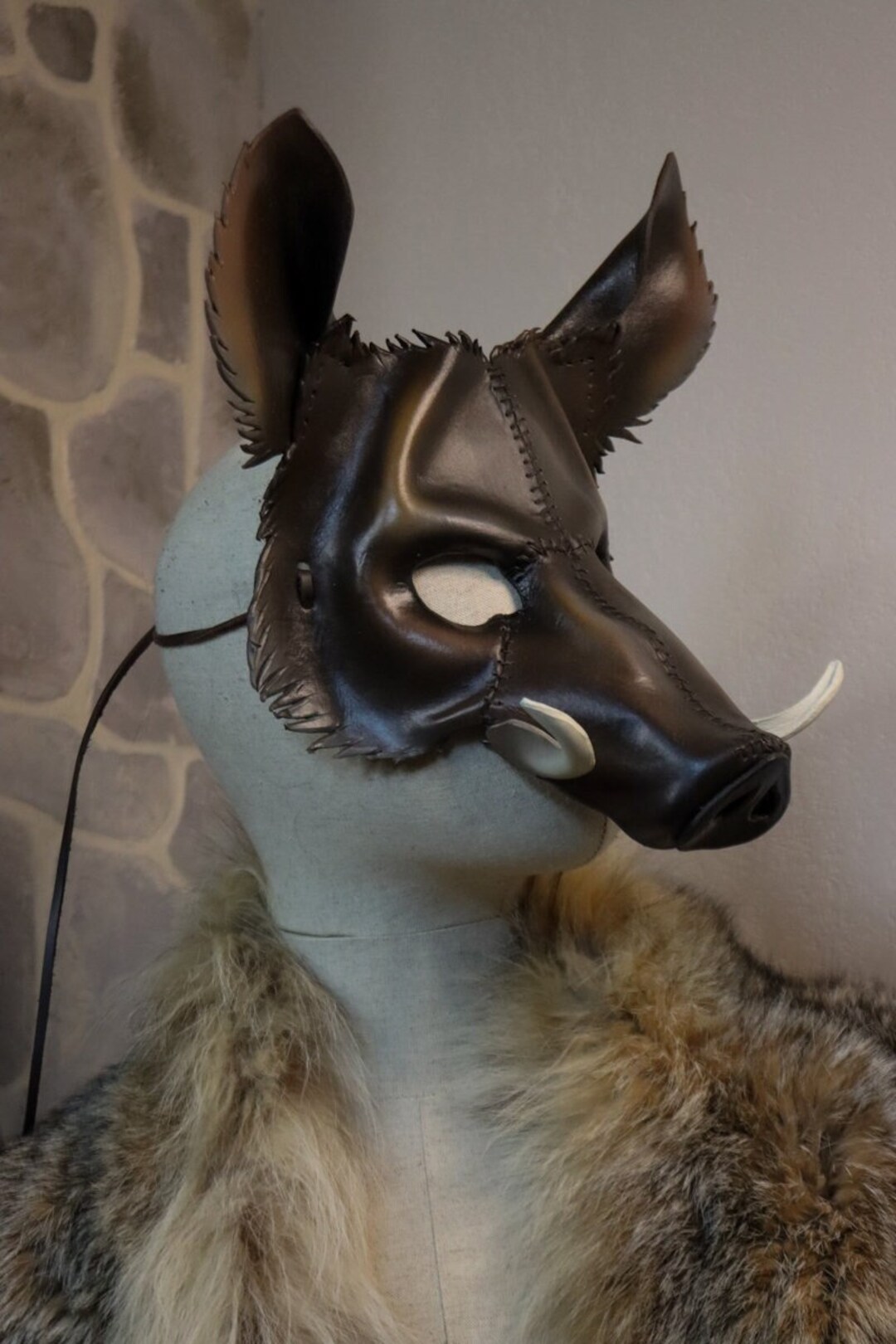 Boar Leather Mask for Larp LARP Roleplay Cosplay Furry - Etsy