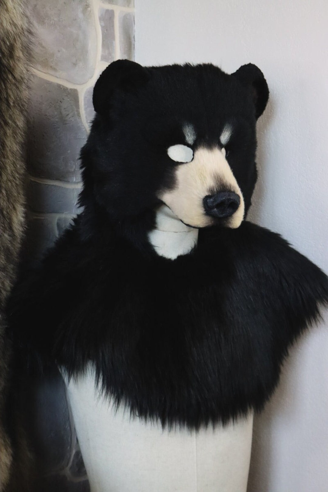 Black Bear Leather Mask for Larp LARP Roleplay Cosplay Furry Therian - Etsy