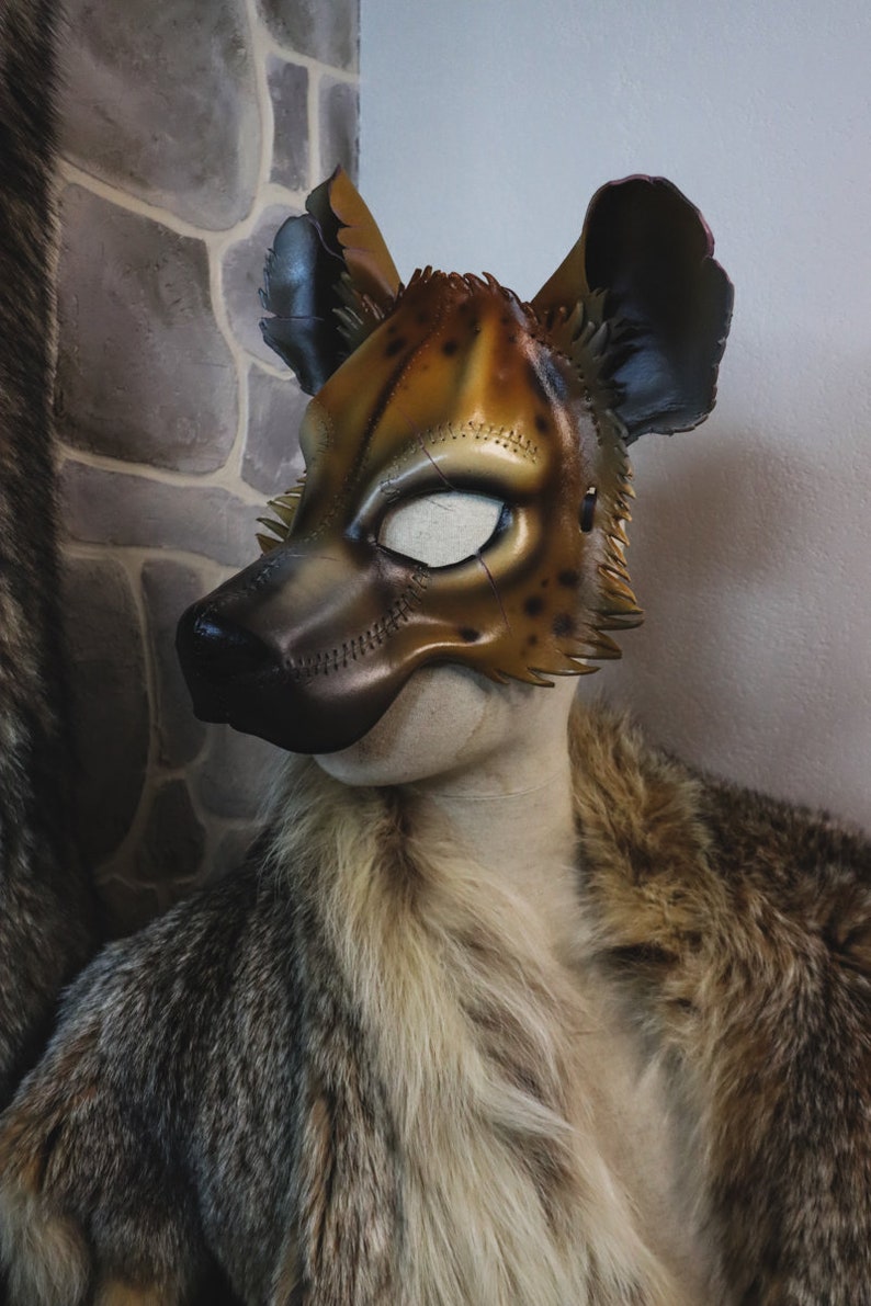 Spotted Hyena Leather Mask for Larp LARP Roleplay Cosplay Furry - Etsy UK
