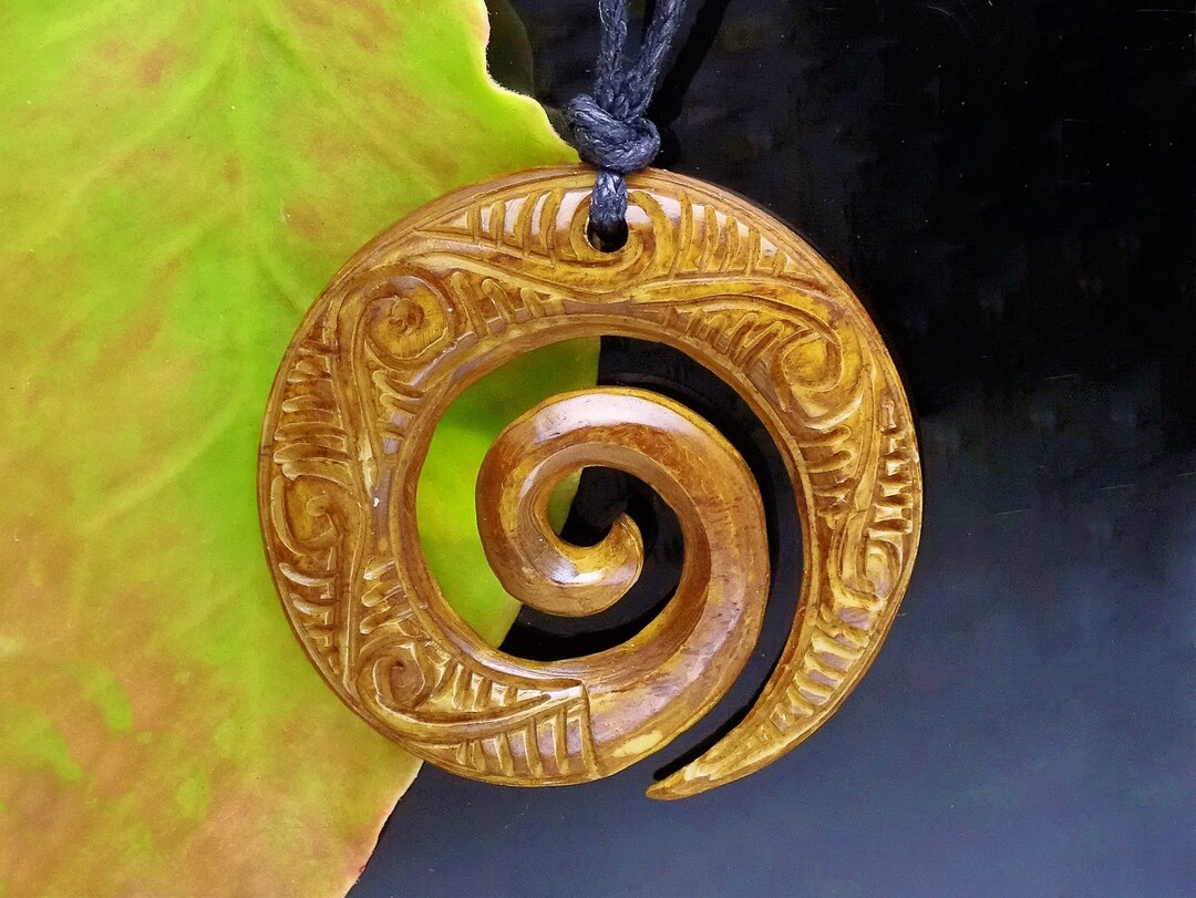 Koru Spiral Wave Pendant Necklace Beach Jewelry Antique Style - Etsy