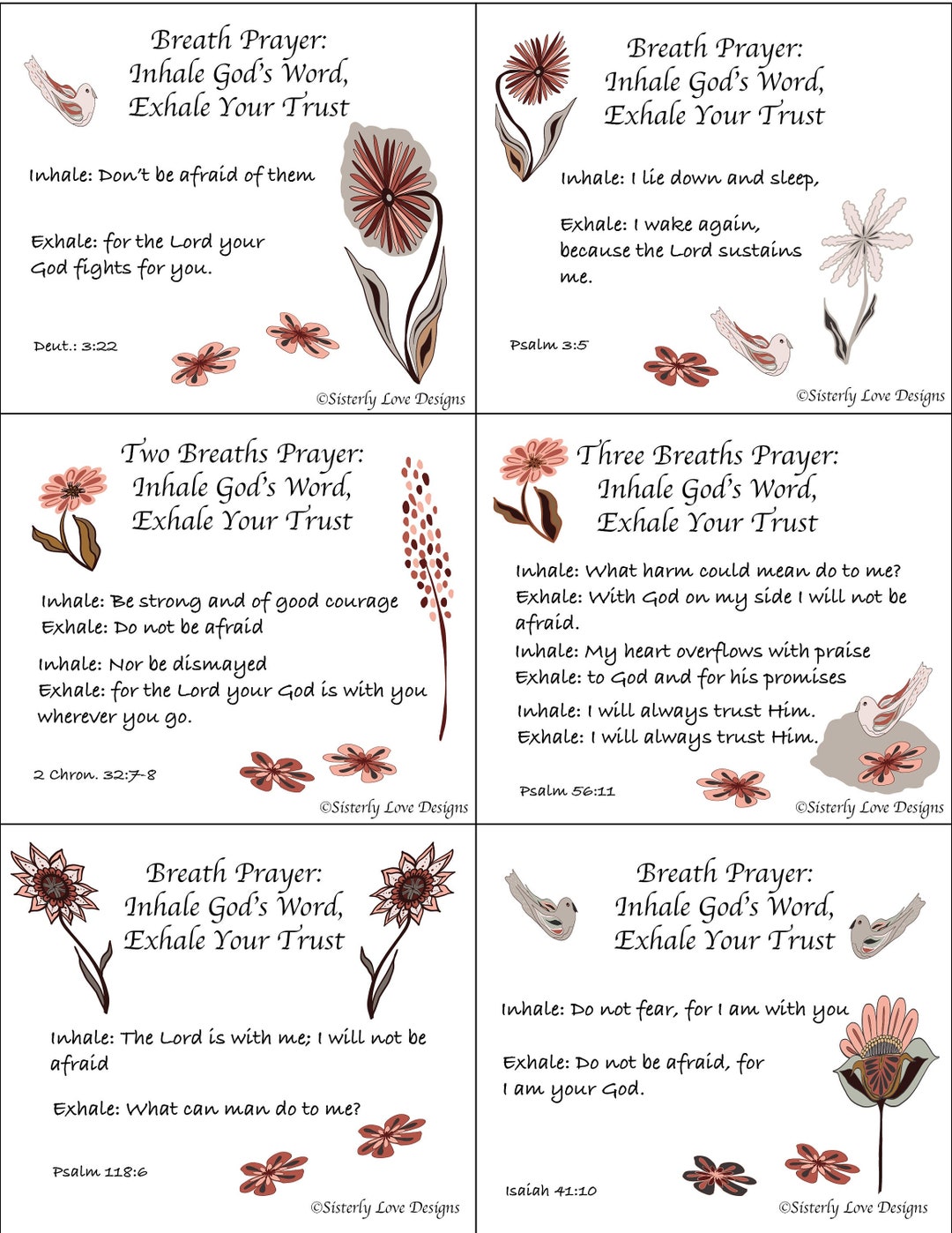 NO FEAR Breath Prayers, Printable Prayers, Downloadable Prayer Cards ...