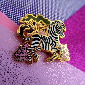 Zebra Animal Enamel Pins Screen Printing Wildlife Zoo Horse Stripes ...