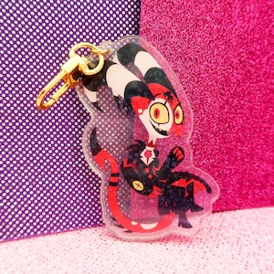 Blitzo Keychain Charm Imp Demon Hell Keyring Aesthetic Star Holographic ...
