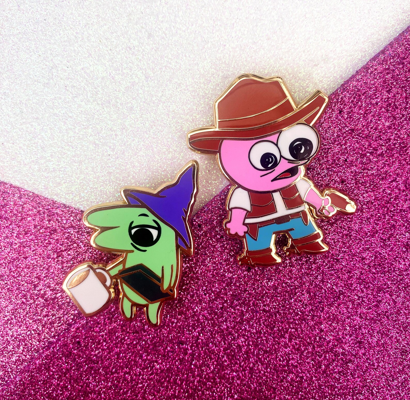 Glep Cowboy Pim Enamel Pins Quirky Badge - Etsy