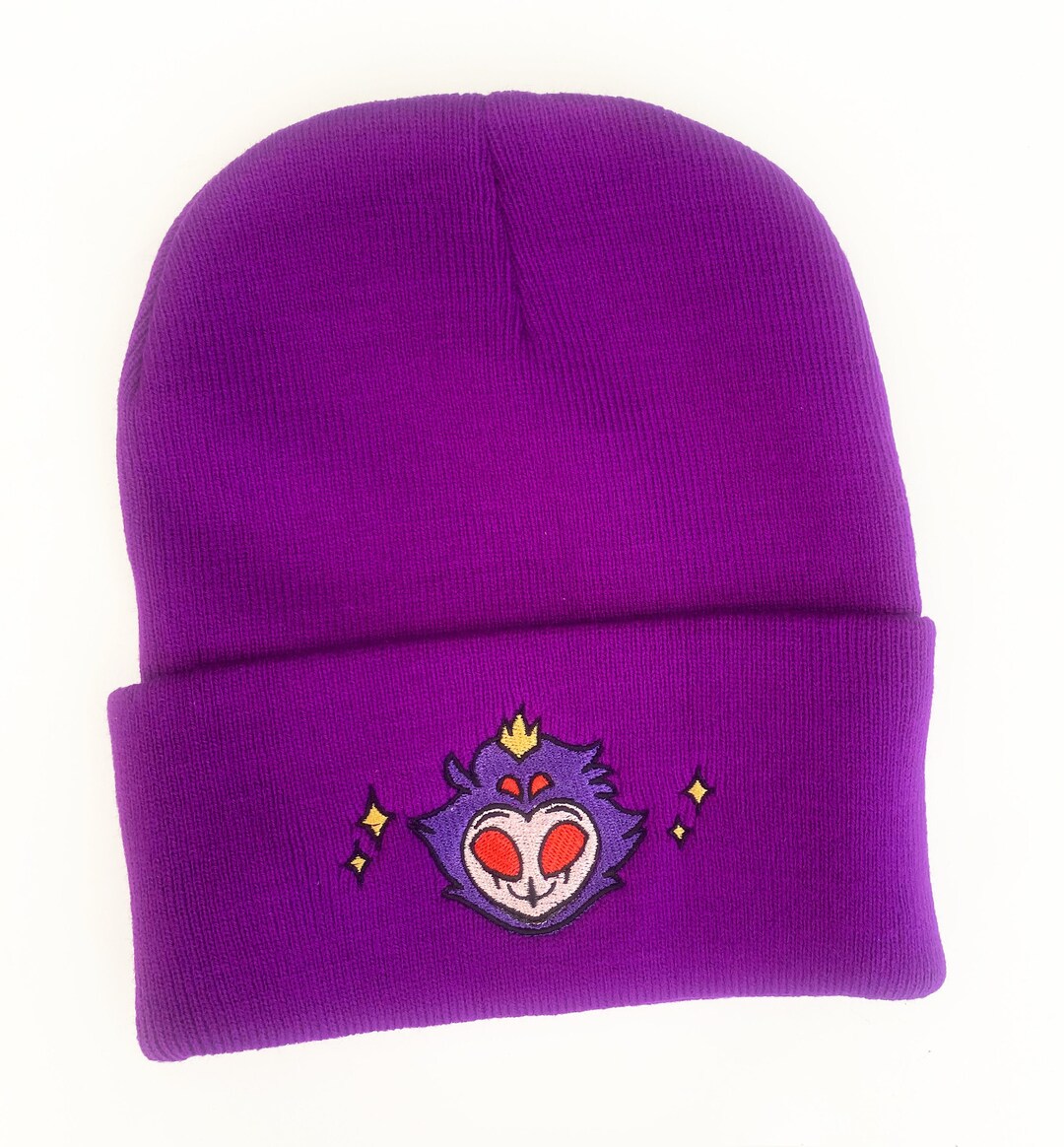 Stolas Purple Beanie Hat Embroidery Cute Kawaii Owl Winter Autumn Wear ...