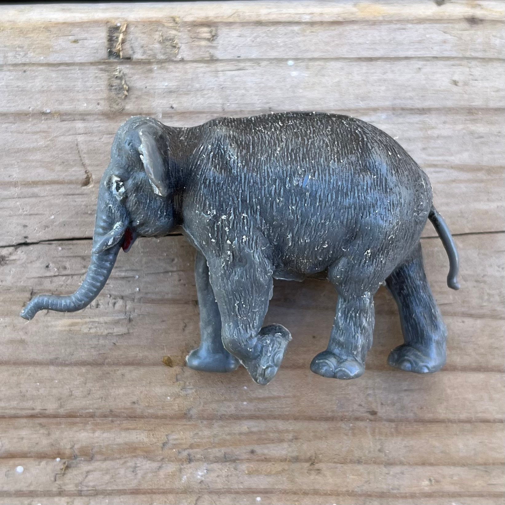 Vintage Painted Plastic Toy Elephant - Etsy