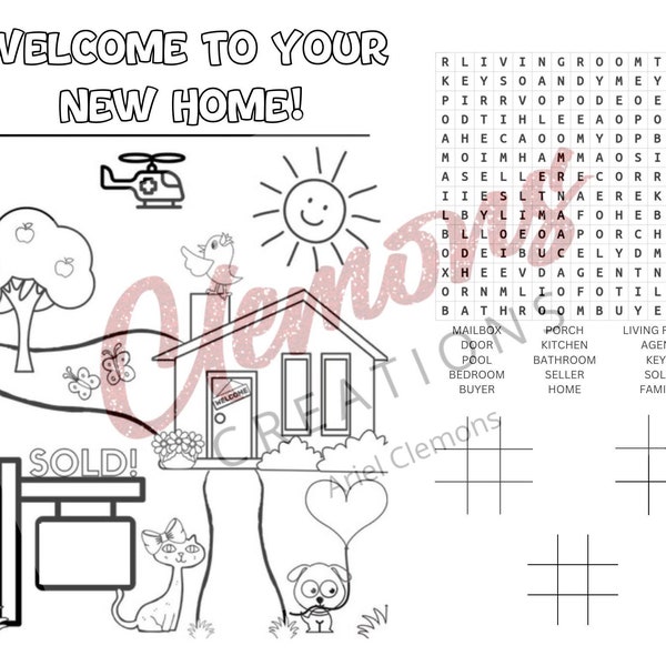 Real Estate Coloring Page - Etsy