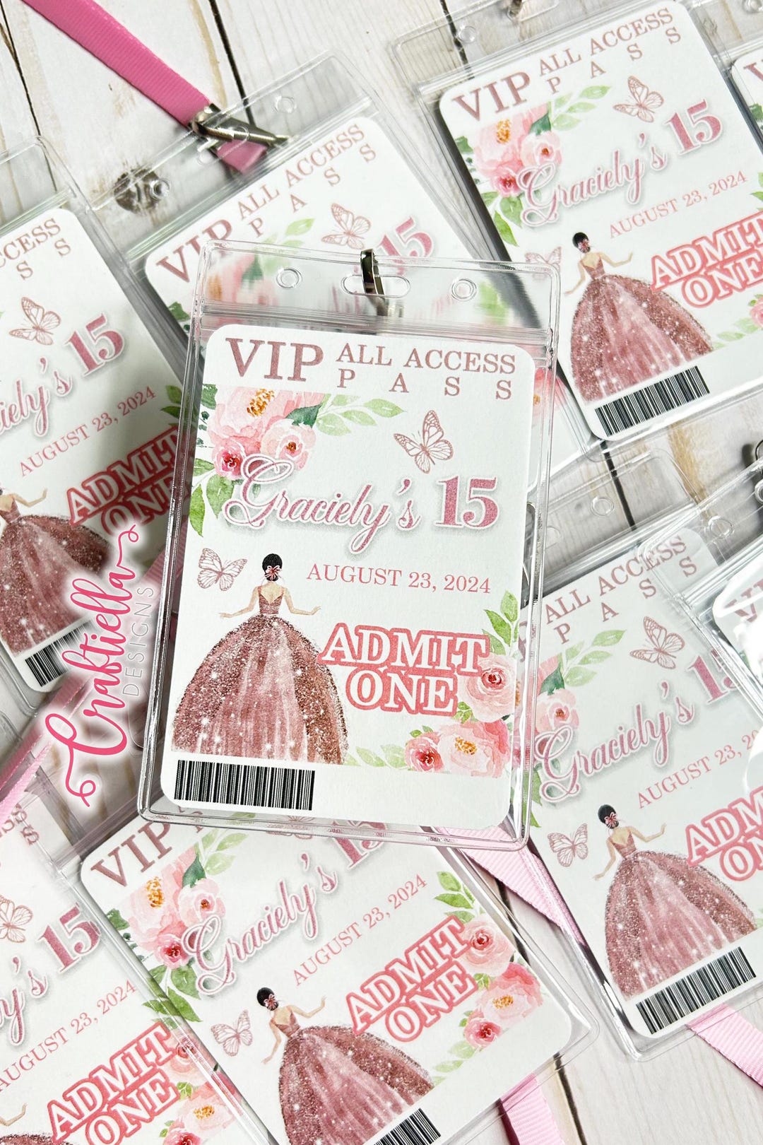 VIP Badges | ID Passes | Quinceañera Invitations | XV Card Holders - Etsy