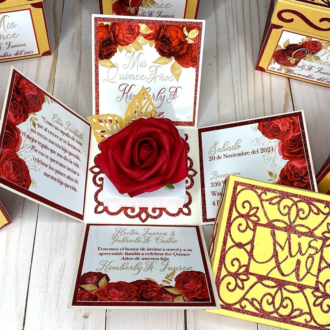 Quinceañera Invitations Explosion Box Invitaciones | Any Theme ...