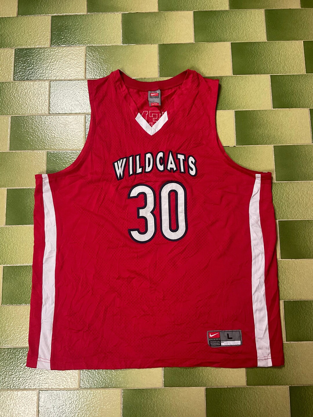 NIKE Team Wildcats Freeman 30 Basketball Swingman Jersey Size L Adult ...