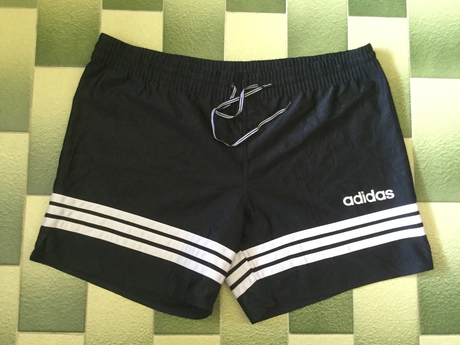 ADIDAS Spell Out Shorts Size M in Black White Striped Color - Etsy