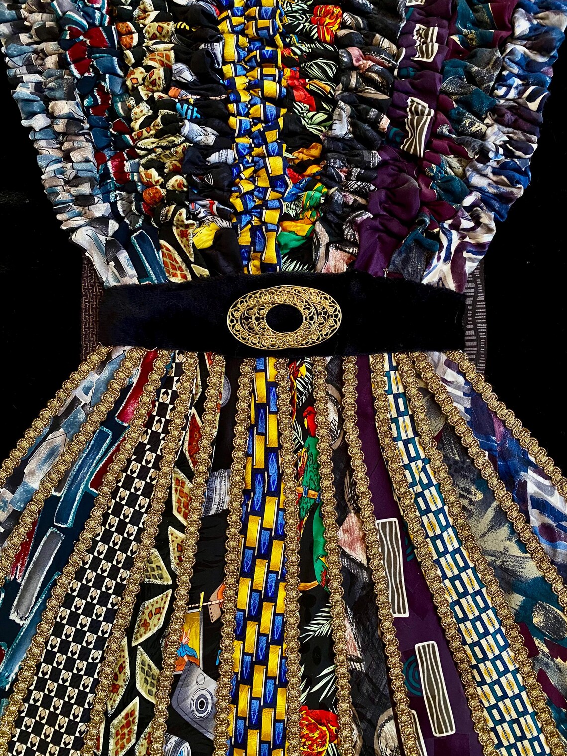 Handmade Silk Necktie Quilt Wall Hanging: Wearable Art Decor (58x42.5 ...