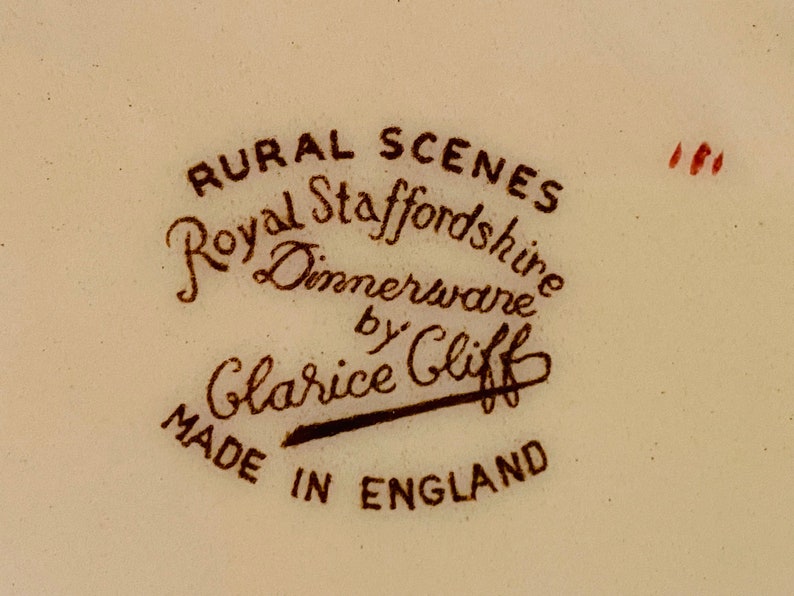 Antique Royal Staffordshire Rural Scenes 1795 Clarice Cliff Serving ...