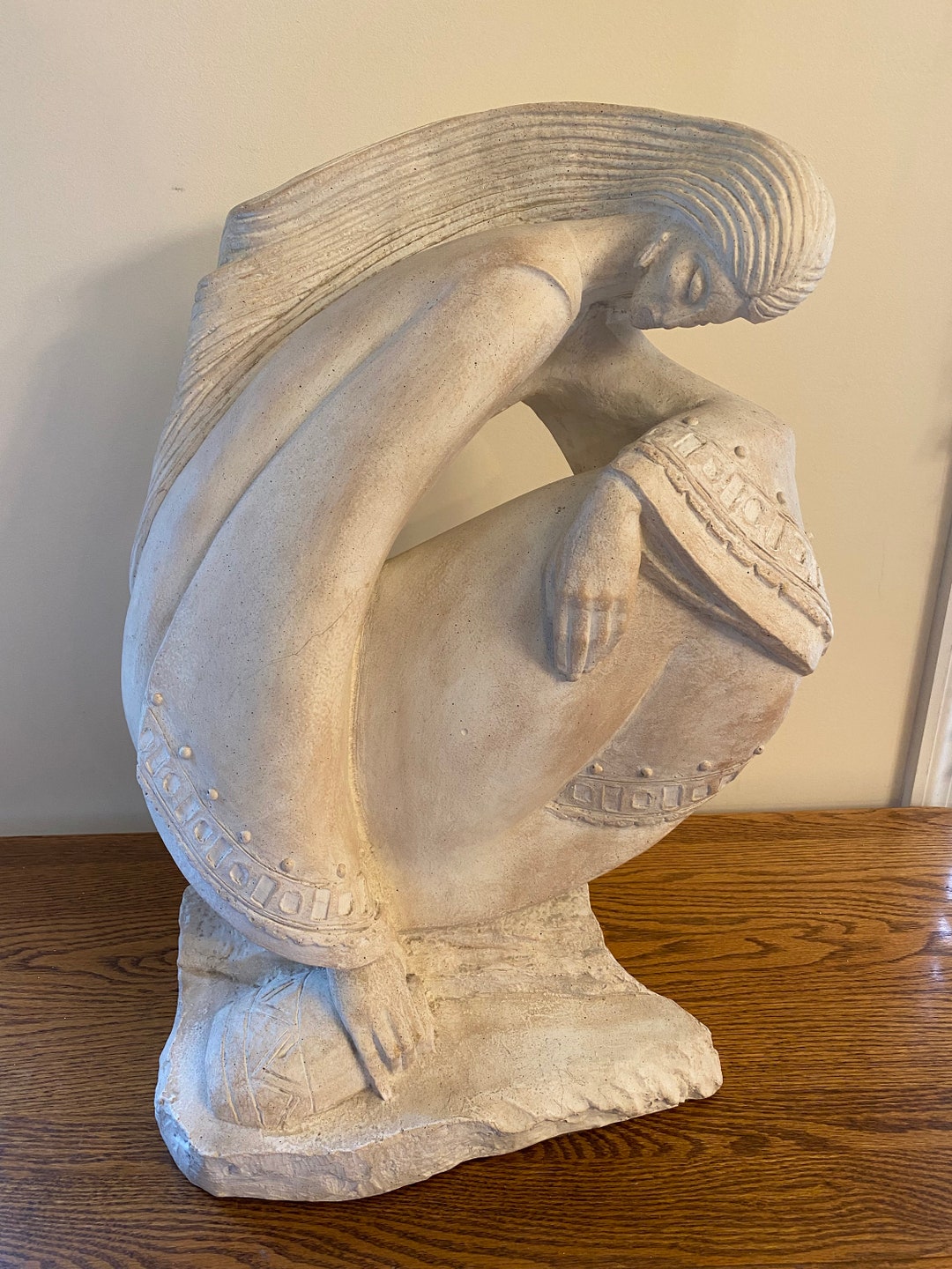 Rio De Vida Native American Woman Acoma by Austin Production Inc. Sculpture 1987 21.75h 17l 12 ...