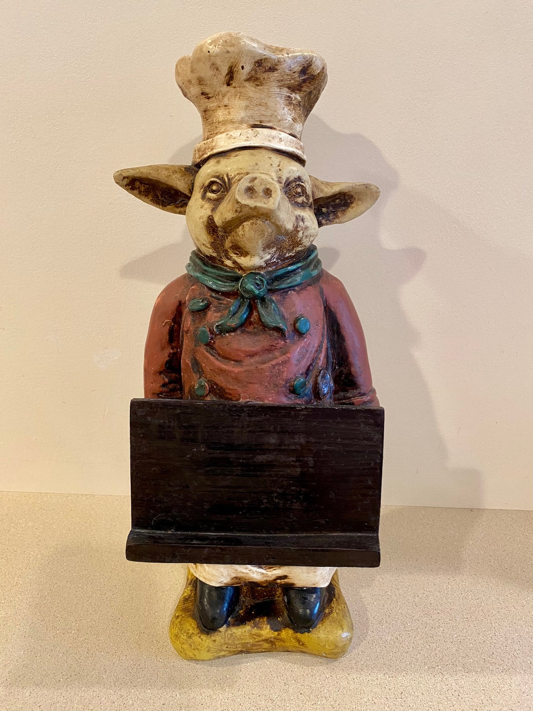 Vintage Pig Chef Figurine by Kitchen Sense With Chalkboard 15.5h 7.5w ...