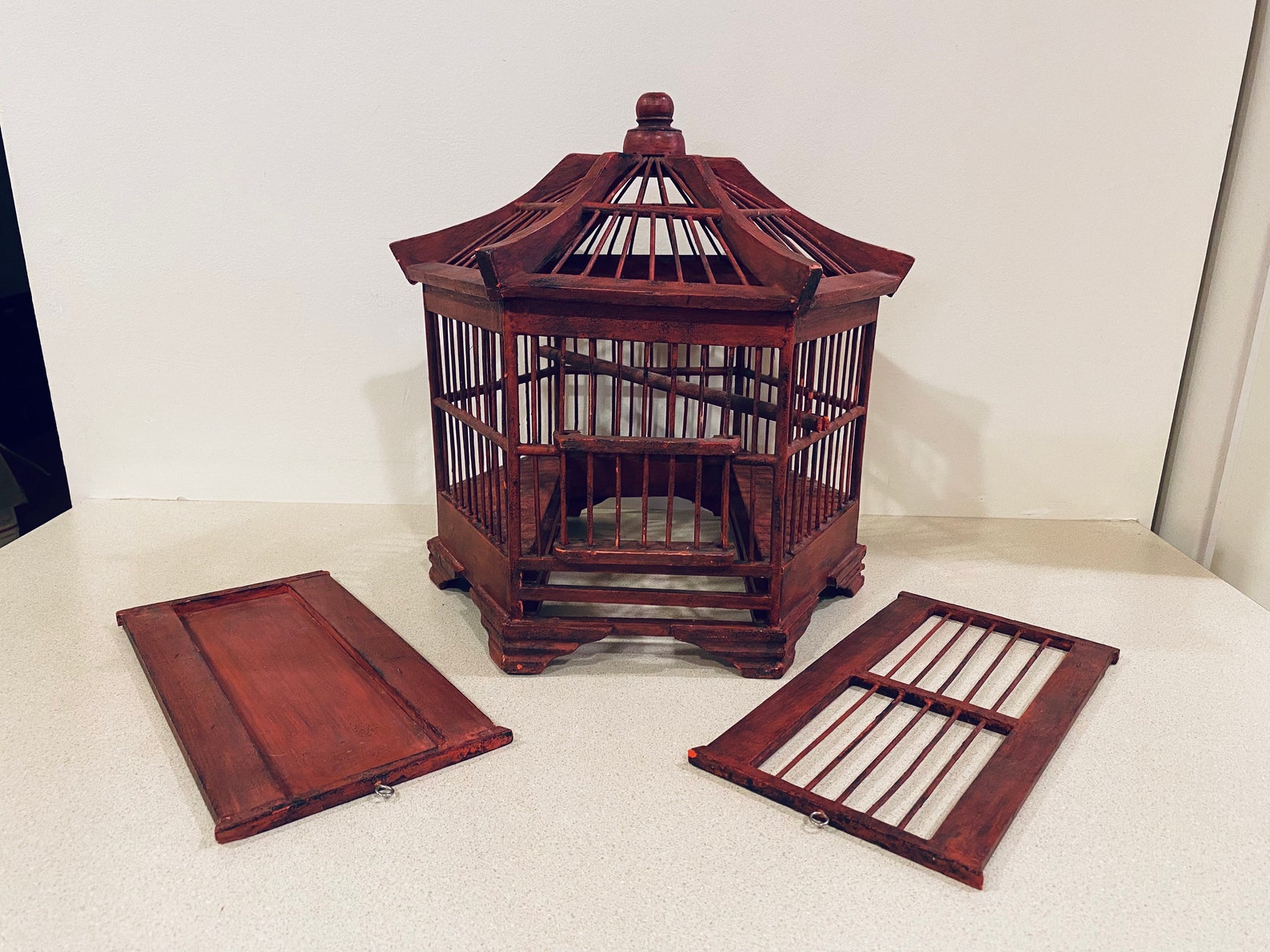 All Wood Hand Crafted Hexagon Bird Cage 12.75"h 13.5"w - Etsy