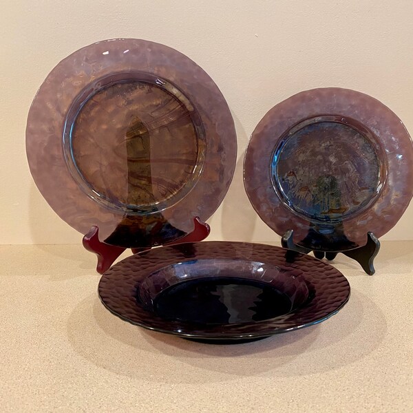 Purple Glass Plates - Etsy