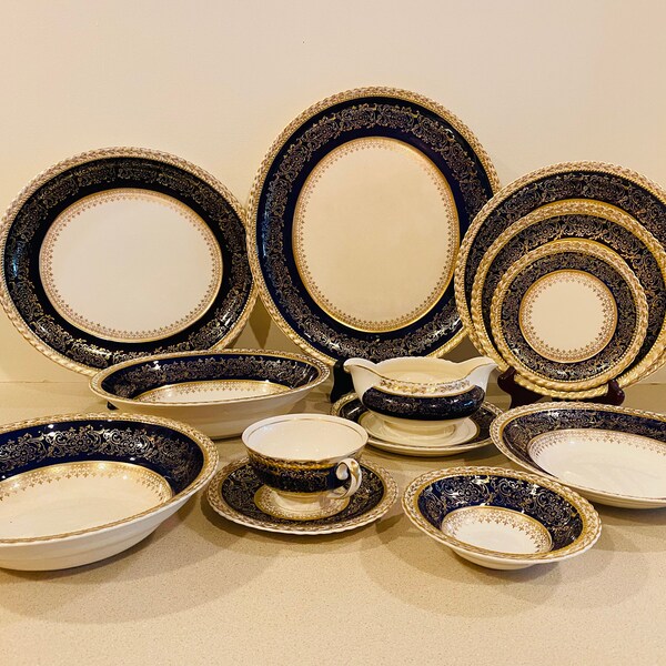 Blue and Gold China - Etsy