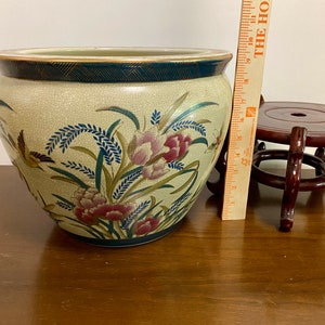 Vintage Japanese Koi Fish Planter 9.5h 11.75w With Wooden Stand 4.5 - Etsy