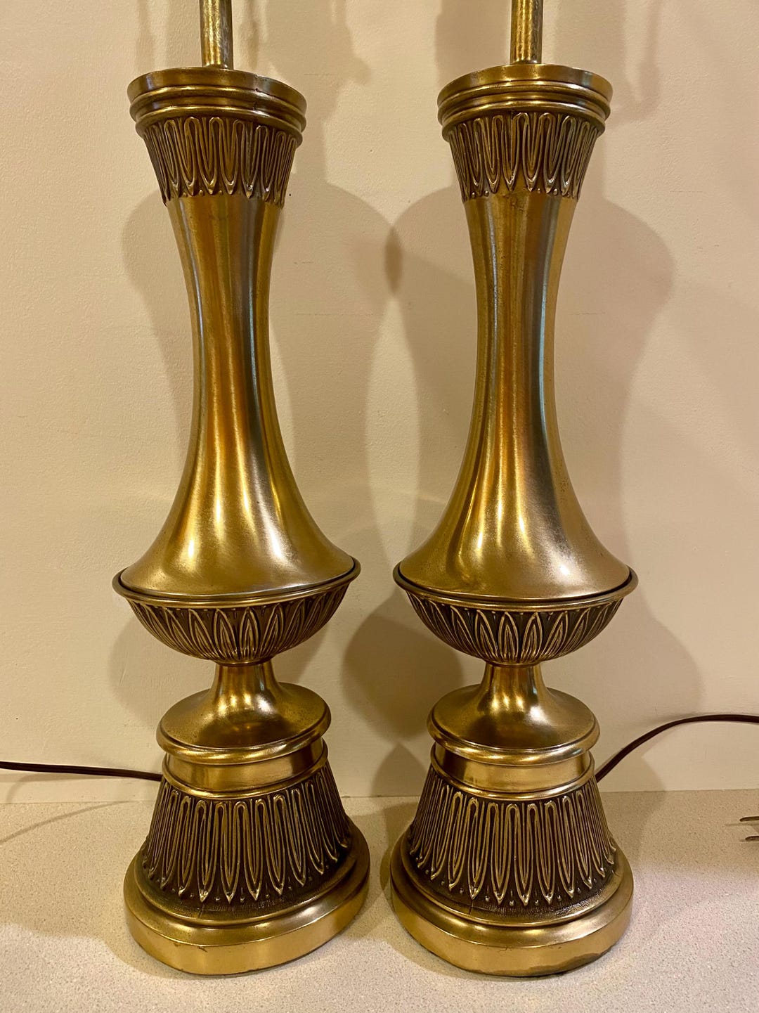 Pair of Vintage Stiffel Brass Table Lamps – 34" Tall – No Shades - Etsy