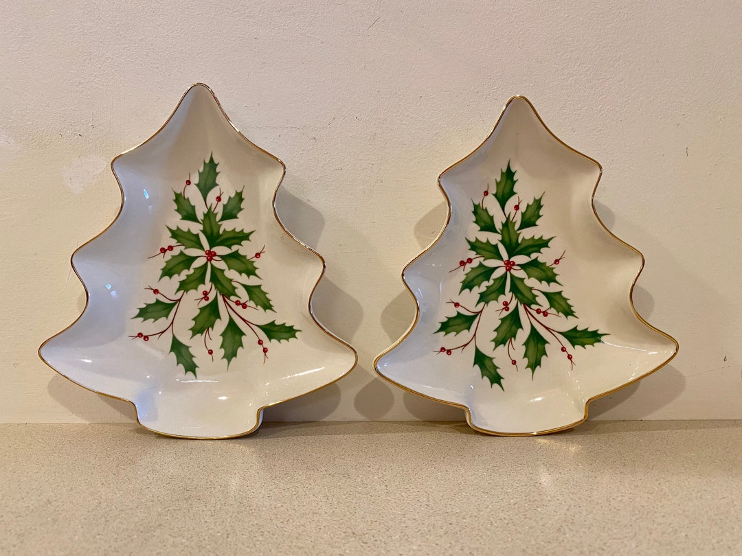 Lenox Holiday Christmas Tree Candy Nut Condiment Dish Pair - Etsy