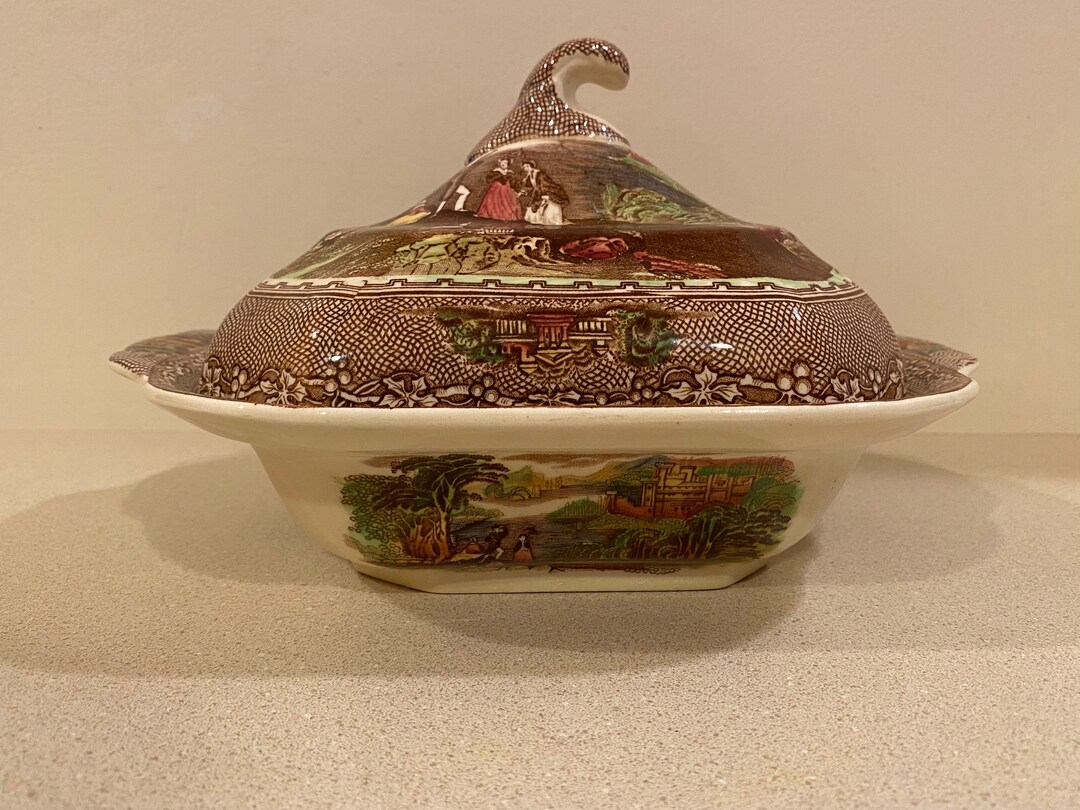 Royal Staffordshire Pottery Jenny Lind 1795 Brown Multicolor Vegetable ...