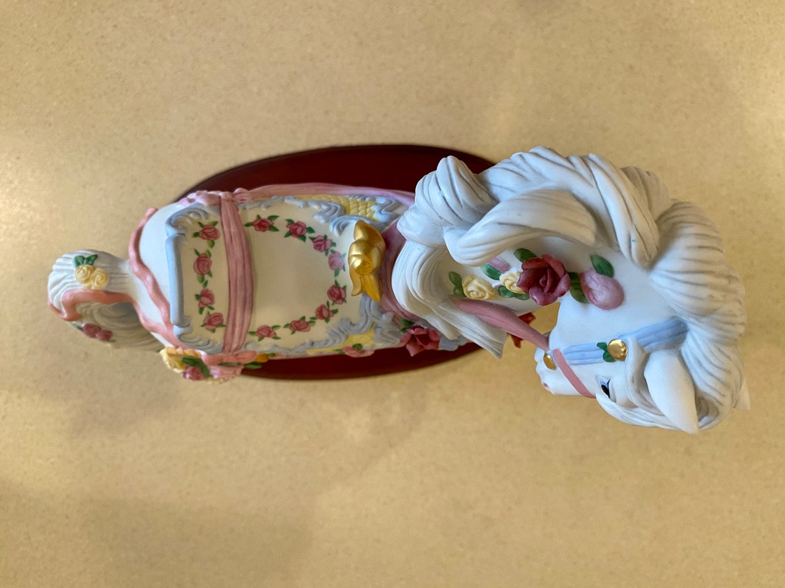 Lenox Carousel Horse 1993 Rose Prancer 8"h 8.5"l - Etsy