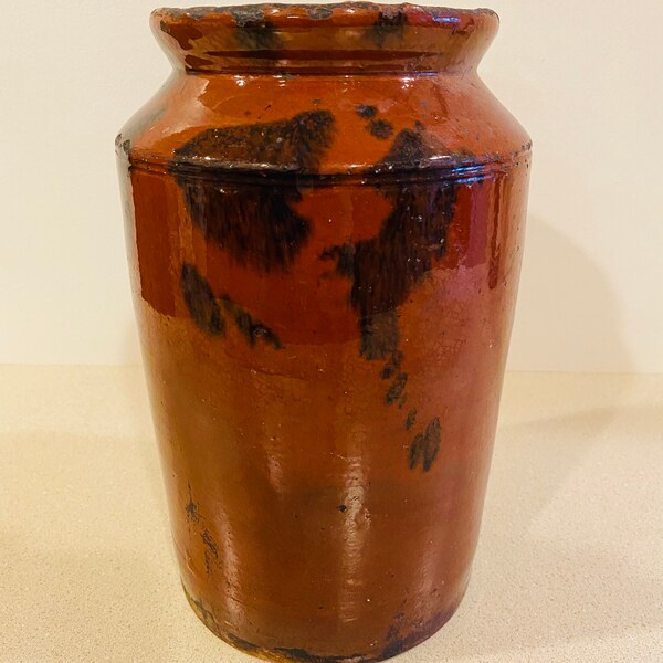Antique Redware Crock - Etsy