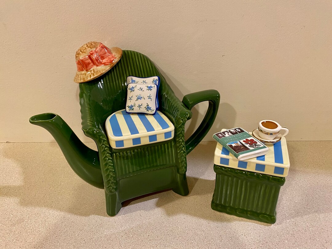 Teapot Green by Richard Parrington With Matching Side Table Trinket ...