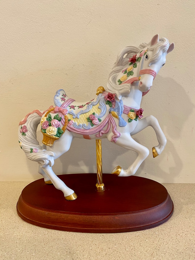 Lenox Carousel Horse 1993 Rose Prancer 8"h 8.5"l - Etsy