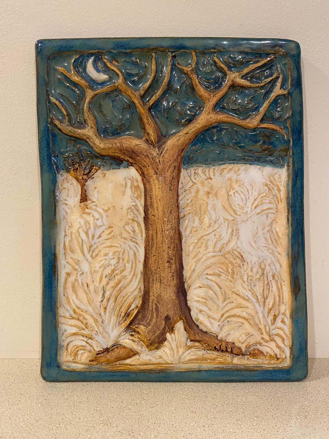 Ceramic Art Tile Tree by Janice Walrafen 8.5" by 11" Signed by the ...