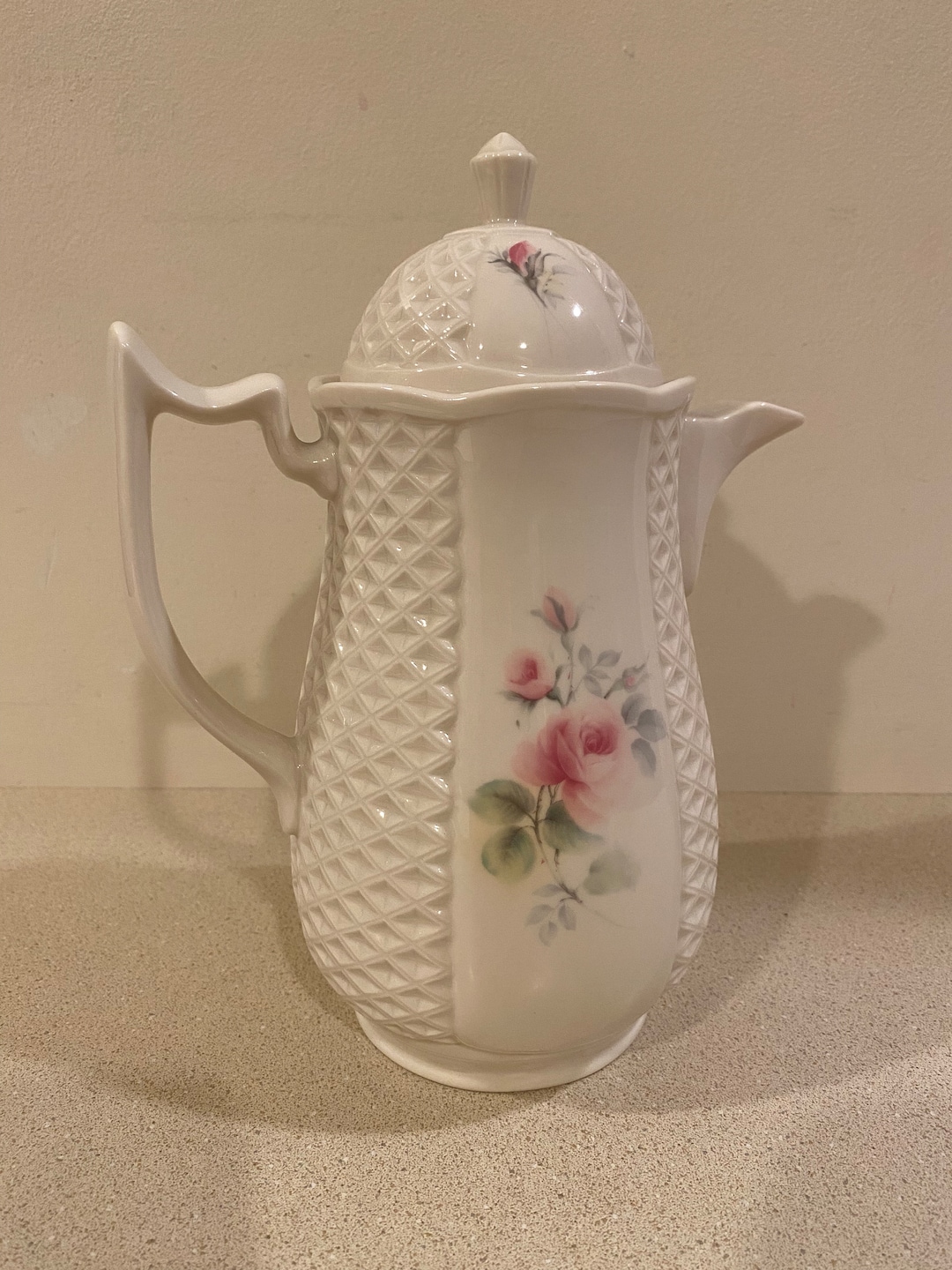 Donegal Irish Parian China Floral Teapot With Trellis Pattern 1990s 9. ...