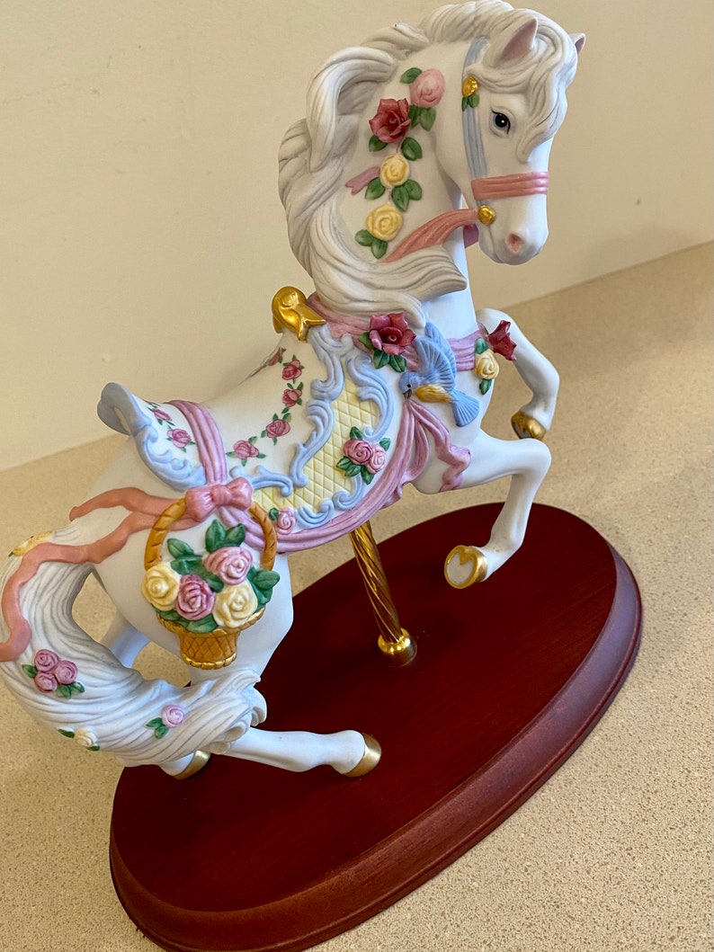 Lenox Carousel Horse 1993 Rose Prancer 8"h 8.5"l - Etsy