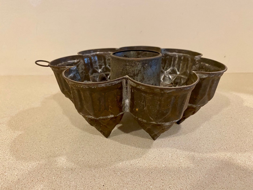 Antique Tin Pudding Cake Ring Mold – 8" X 3.5" | Rustic Farmhouse ...