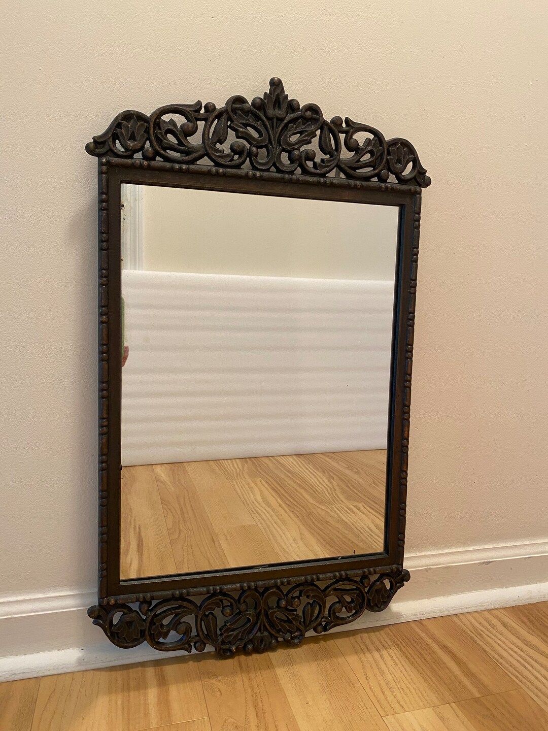 Cast Iron Frame Antique Mirror Wall Hanging 29"h 17.25"w 10.5 Lbs. - Etsy