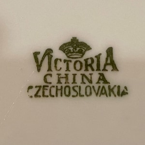 Vintage Victoria China Tea Set Porcelain Made in Czechoslovakia 6 Place ...