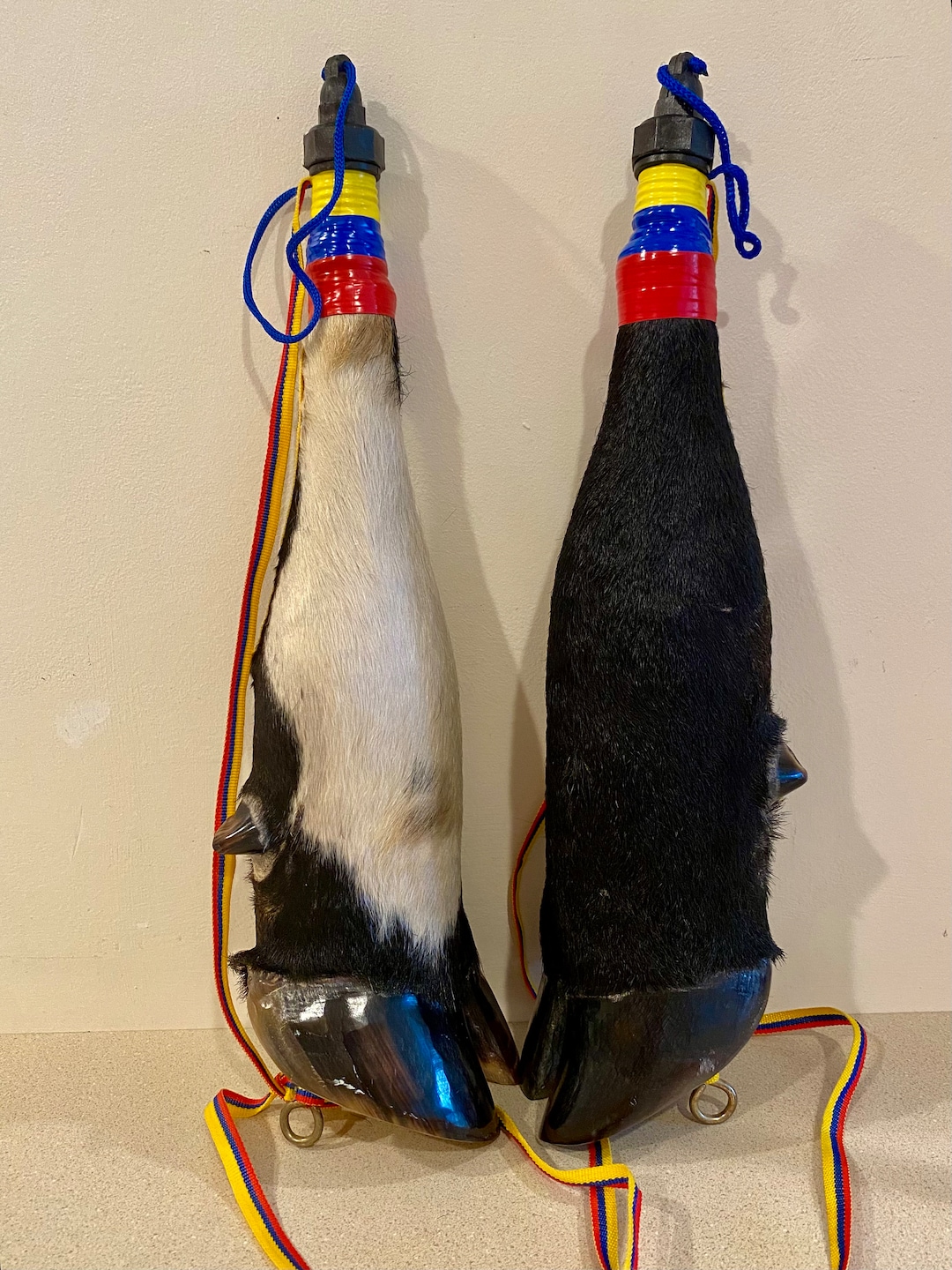 Cow Bull Taxidermy Feet Bottles Canteen With Straps Handmade Columbia ...