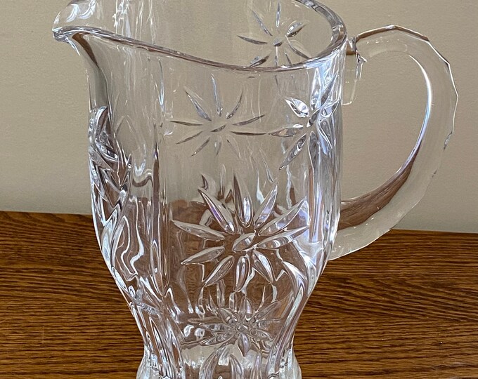 Vintage Palm by Godinger Lead Crystal Pitcher 9” - Etsy