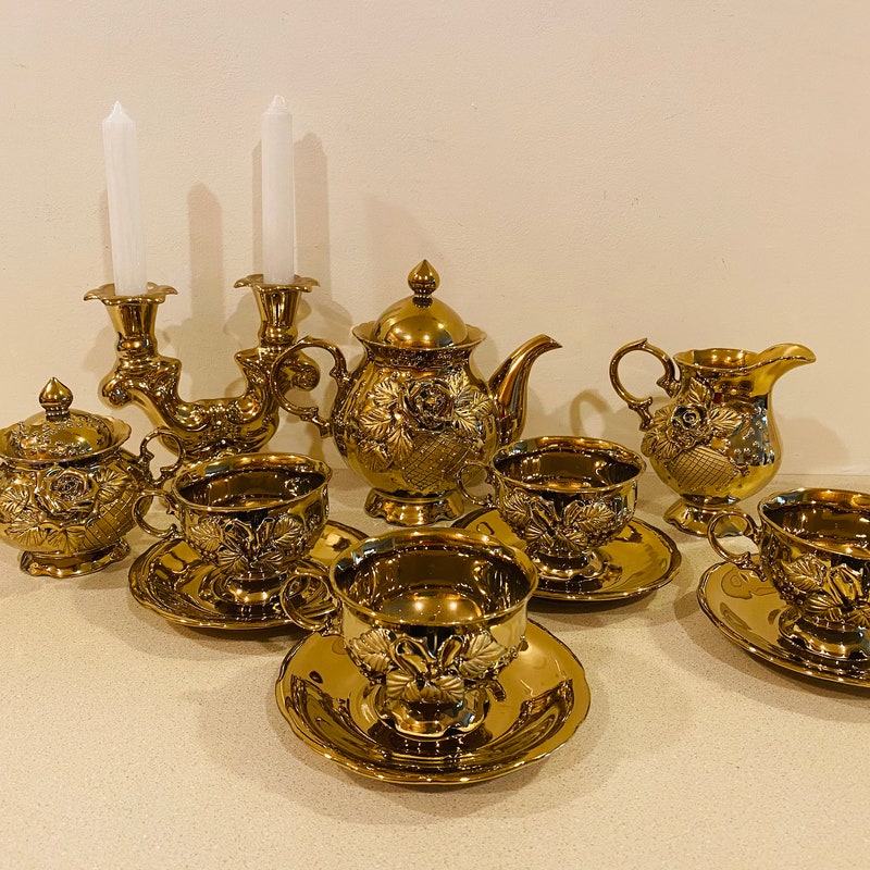 Gold Plated Tea Set - Etsy