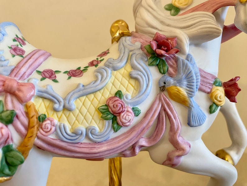 Lenox Carousel Horse 1993 Rose Prancer 8"h 8.5"l - Etsy